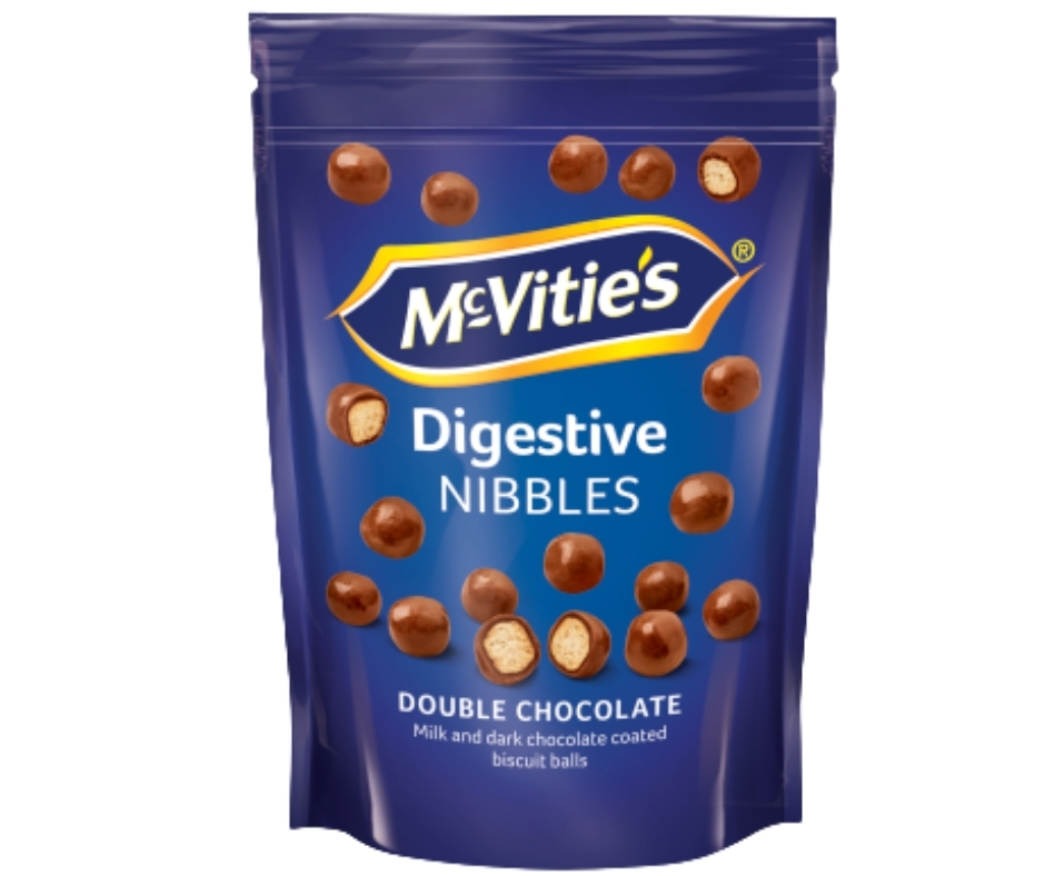 McVities Digestives Nibbles Double Chocolate Milk - Dark Chocolate ...